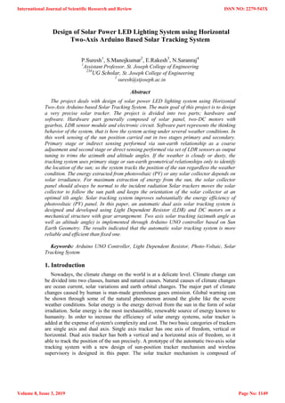 Design of Solar Power LED Lighting System using Horizontal Two-Axis ...