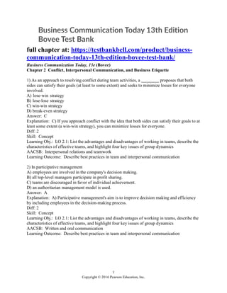 Business Communication Today 13th Edition Bovee Test Bank | PDF
