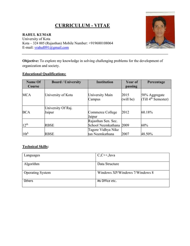rahul resume | PDF