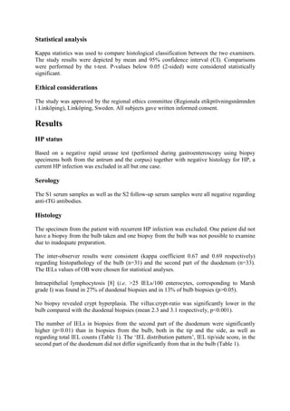 Intraepithelial lymphocyte distribution differs between the bulb and the second part of duodenum ...