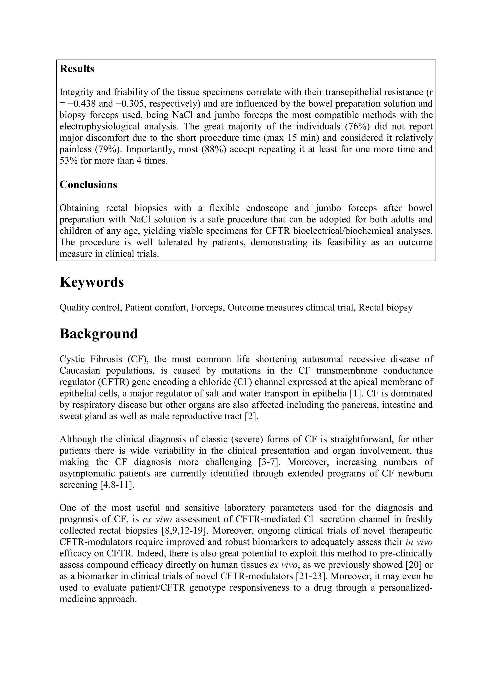 Rectal forceps biopsy procedure in cystic fibrosis: technical aspects ...