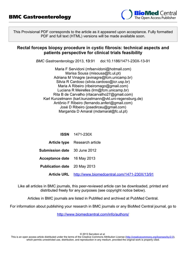 Rectal forceps biopsy procedure in cystic fibrosis: technical aspects ...