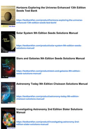 Foundations of Astronomy Enhanced 13th Edition Seeds Solutions Manual | PDF
