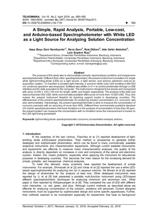 A Simple, Rapid Analysis, Portable, Low-cost, and Arduino-based ...