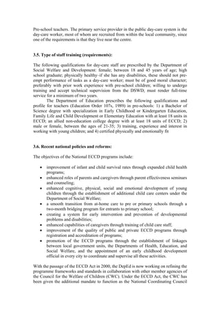 Philippines: Early Childhood Care and Education Programmes (ECCE) | PDF