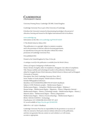 Human Mobility And Technological Transfer In The Prehistoric ...