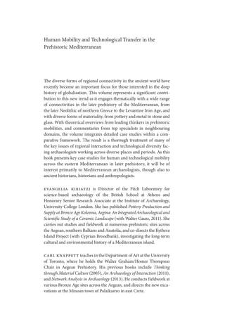 Human Mobility And Technological Transfer In The Prehistoric ...