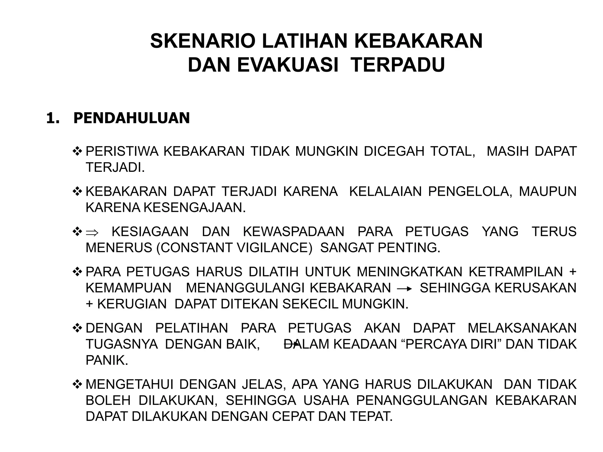 Skenario Kejadian Tanggap Darura pada Tempat Kerja | PPTX