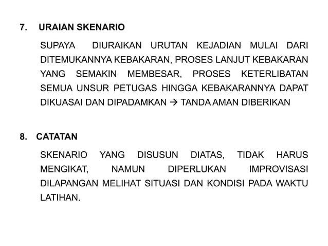 Skenario Kejadian Tanggap Darura pada Tempat Kerja | PPTX