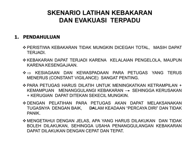 Skenario Kejadian Tanggap Darura pada Tempat Kerja | PPTX