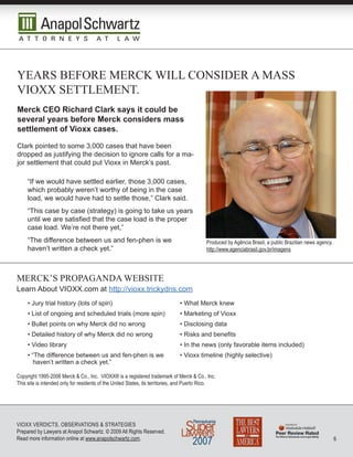 Vioxx Litigation Strategy | PDF
