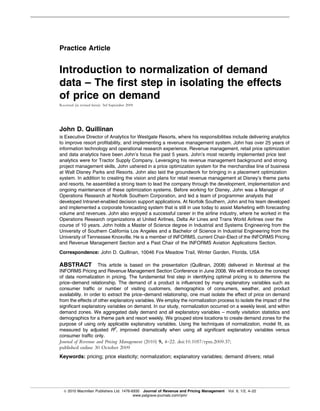 "Introduction to normalization of demand data | PDF | Aviation Industry | Industries