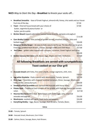 NTCS MENU print say | PDF | Barbecues and Grilling | Food & Drink