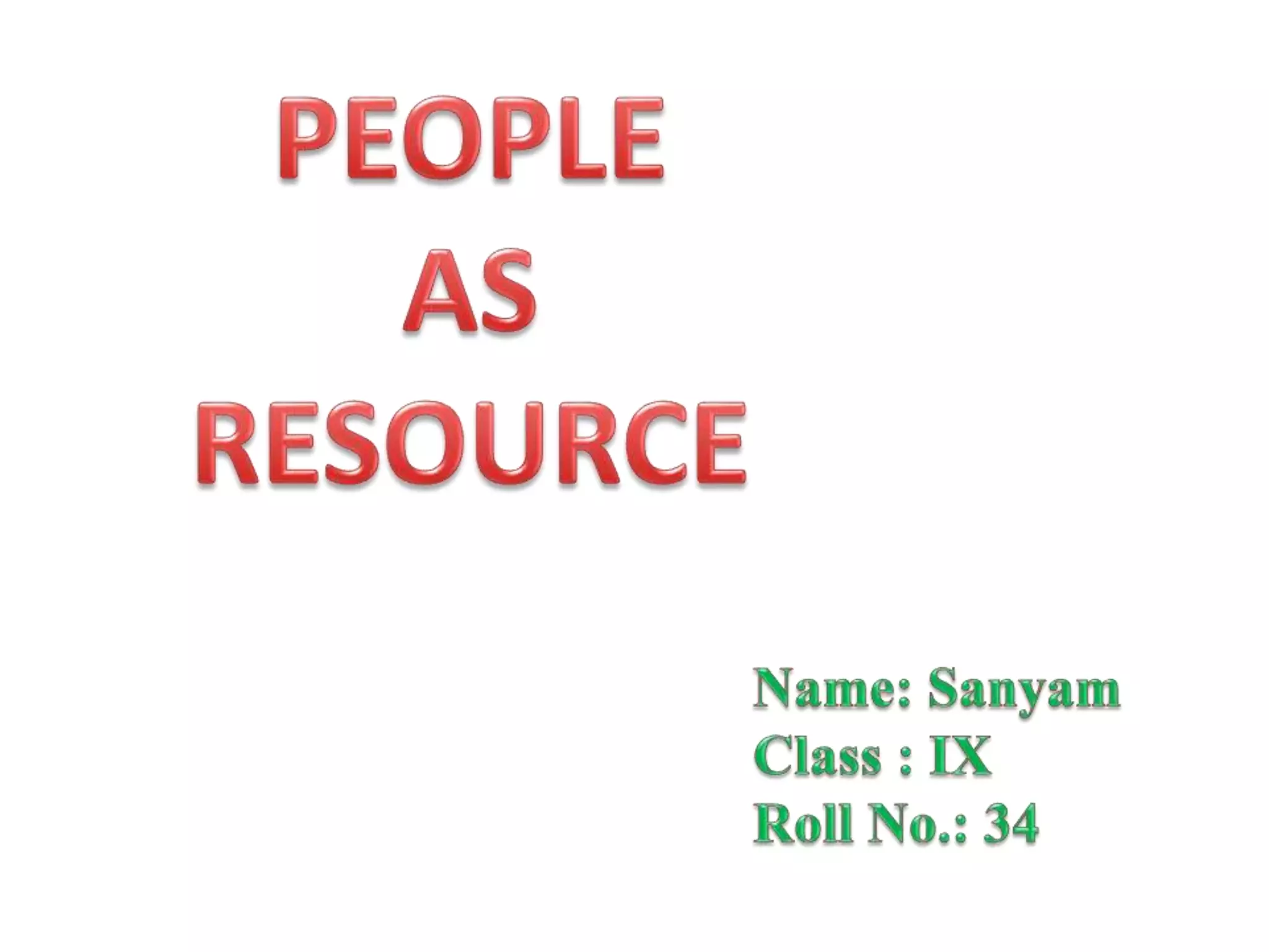 People As a resource for class 9th | PPTX