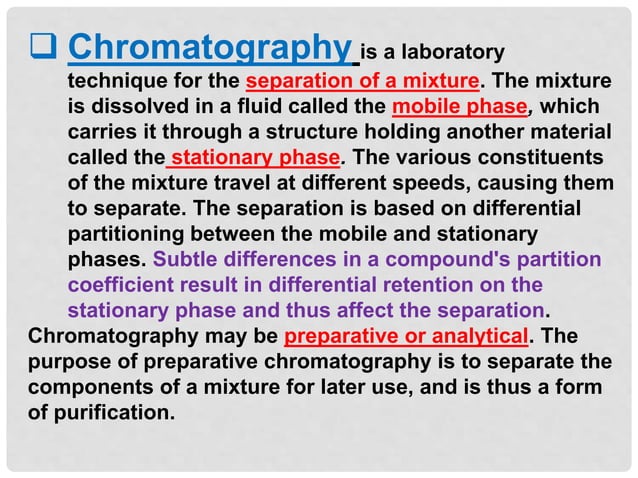 PPT ON Thin layer chromatography ,Principle,System Components,Procedure ...