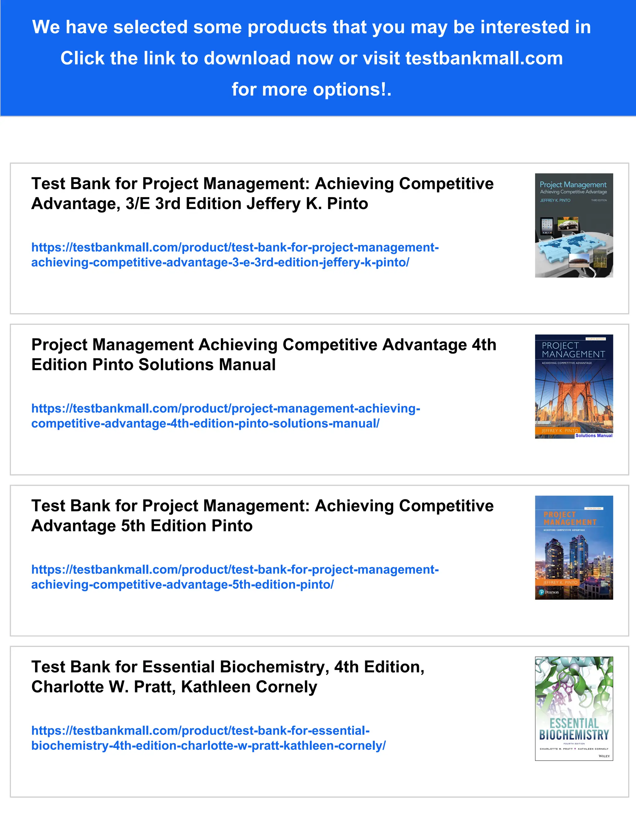 Solution Manual for Project Management: Achieving Competitive Advantage ...