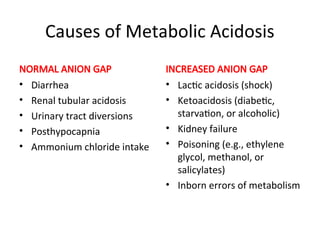 Acid base disorders - types , causes, approach | PPT