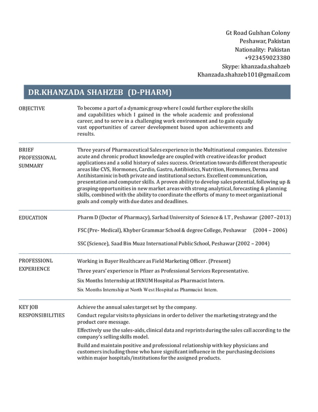 New Pharma Resume | PDF