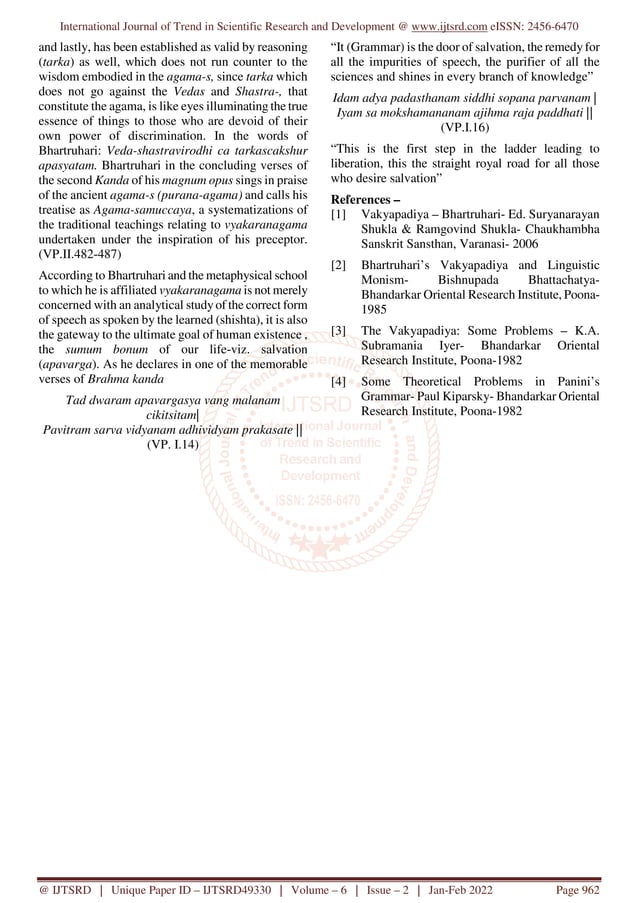 An Analysis of Shabda Brahma Theory According to Bhartruhari | PDF