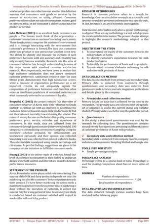 A Study on Customer Preference towards Aavin Milk Products with Special ...