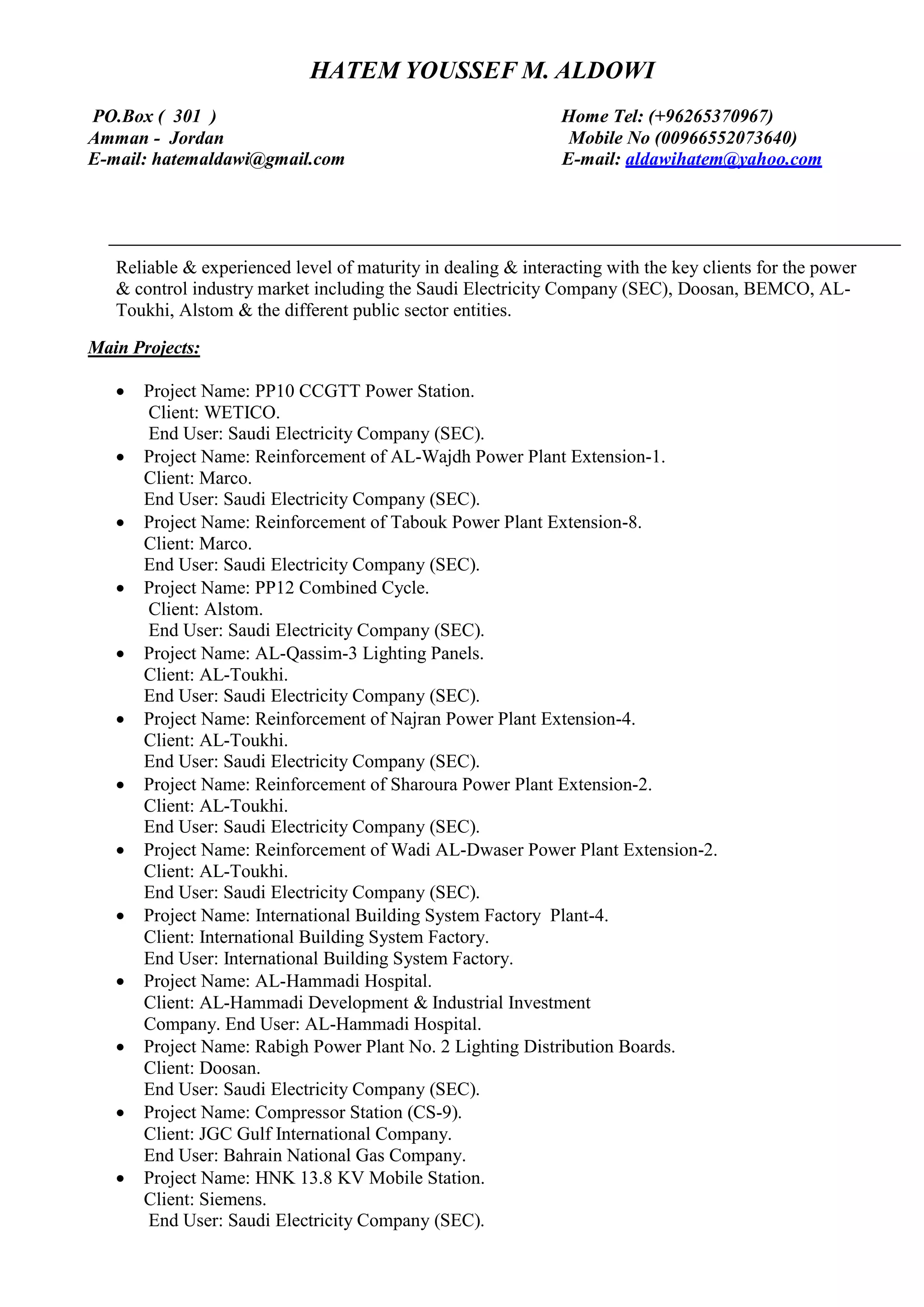 Hatem aldawi CV | PDF