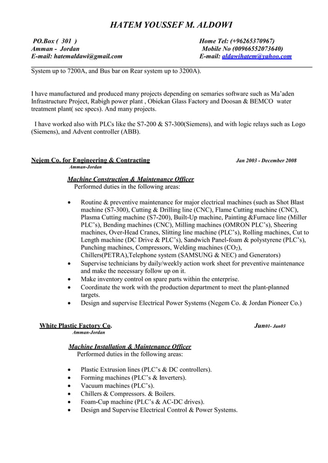 Hatem aldawi CV | PDF