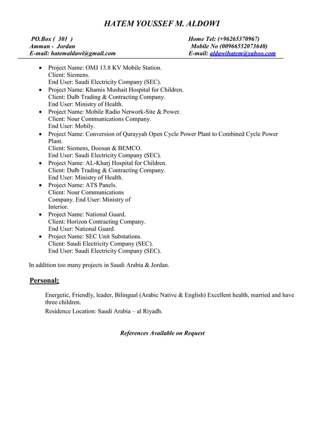 Hatem aldawi CV | PDF