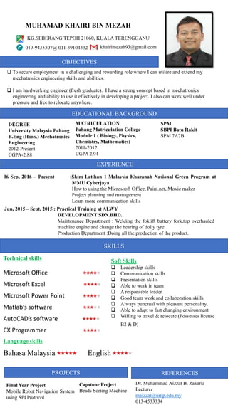 RESUME MUHAMAD KHAIRI | PDF