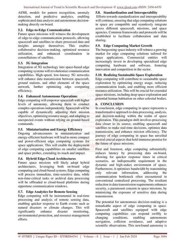 Edge Computing In Space Enhancing Data Processing And Communication For Space Missions Pdf