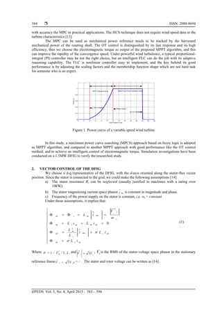 Doubly-Fed Induction Generator Drive System Based on Maximum Power Curve Searching using Fuzzy ...