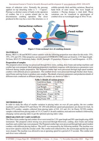 Impact of Piecing Index on Combed Yarn Quality | PDF