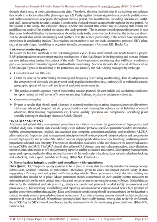 Overview of Risk Based Monitoring in Clinical Trial Processes | PDF