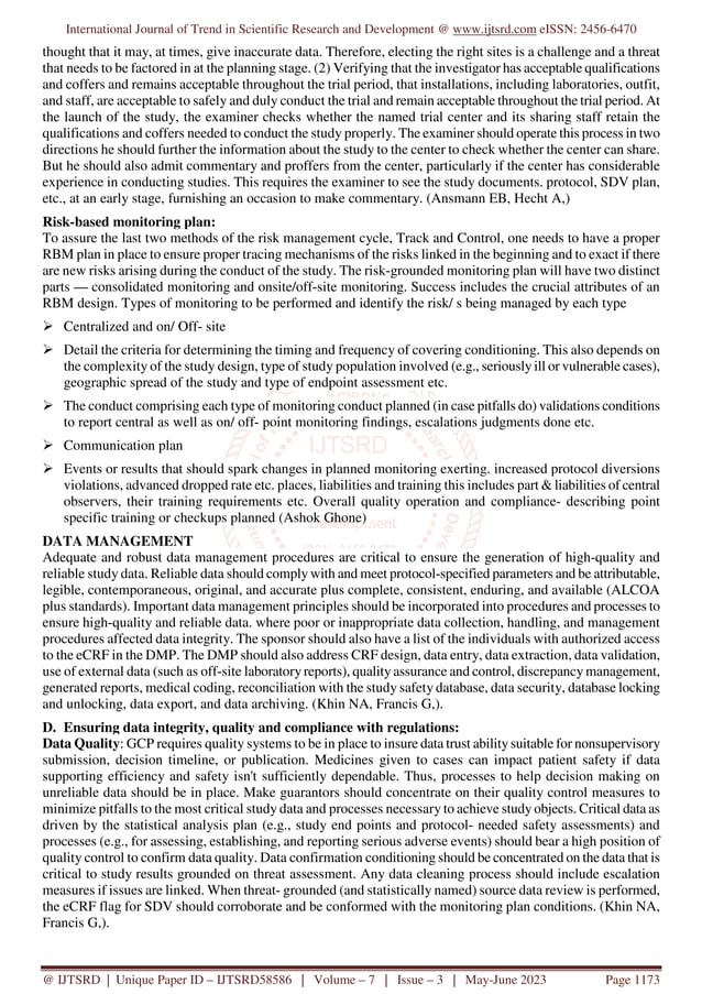 Overview of Risk Based Monitoring in Clinical Trial Processes | PDF