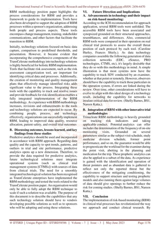Overview of Risk Based Monitoring in Clinical Trial Processes | PDF