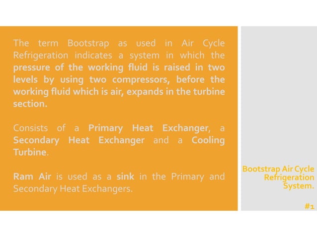 Bootstrap Air Refrigeration Cycle Presentation | PPTX | Technology ...