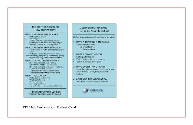 Training Within Industry (TWI) - The Foundation of Standardized Work