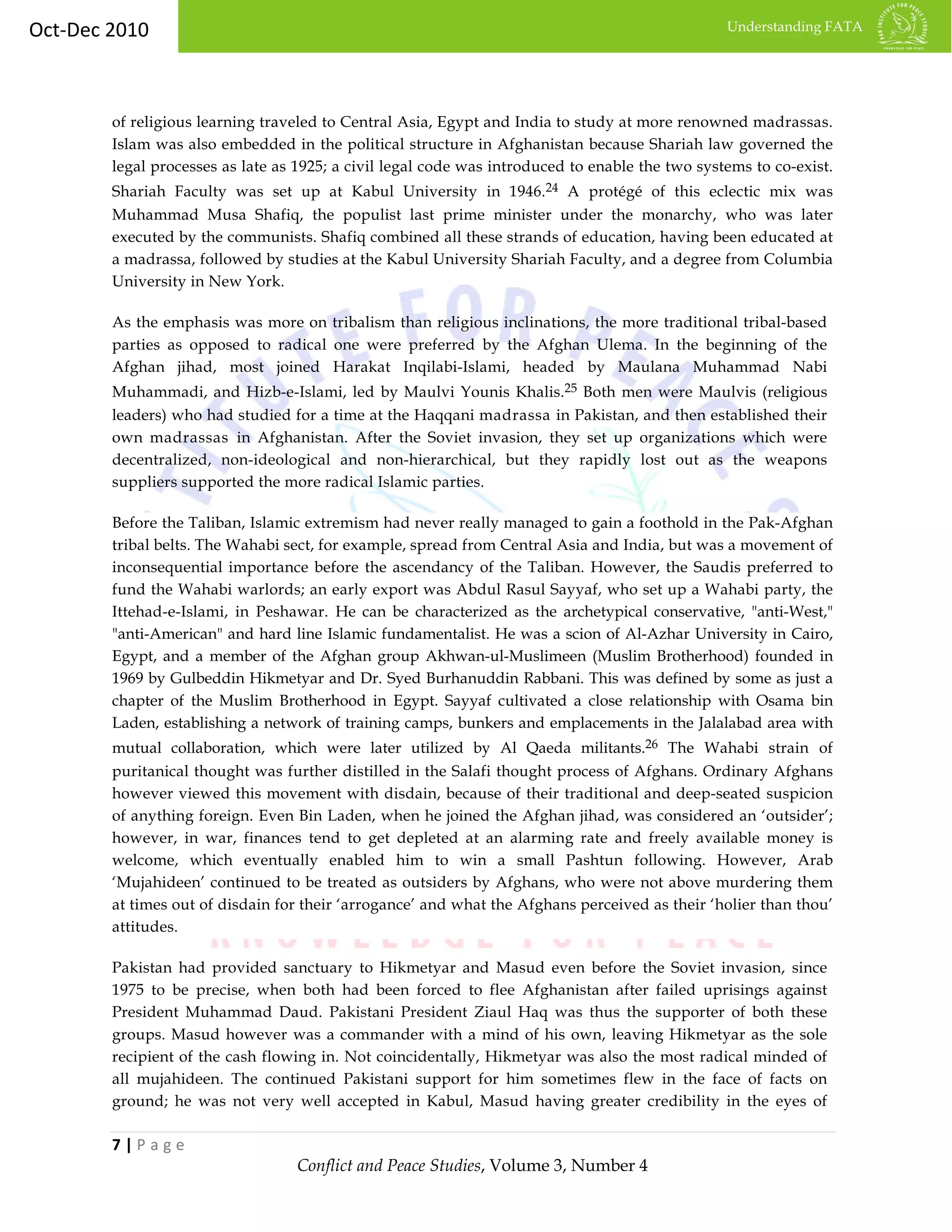 Understanding FATA (Pak institute of peace studies) | PDF