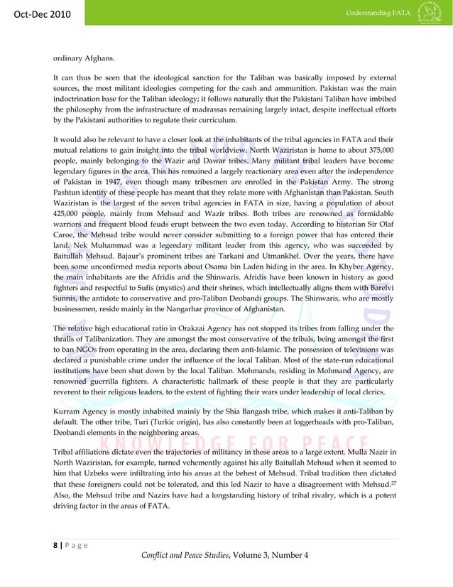 Understanding FATA (Pak institute of peace studies) | PDF