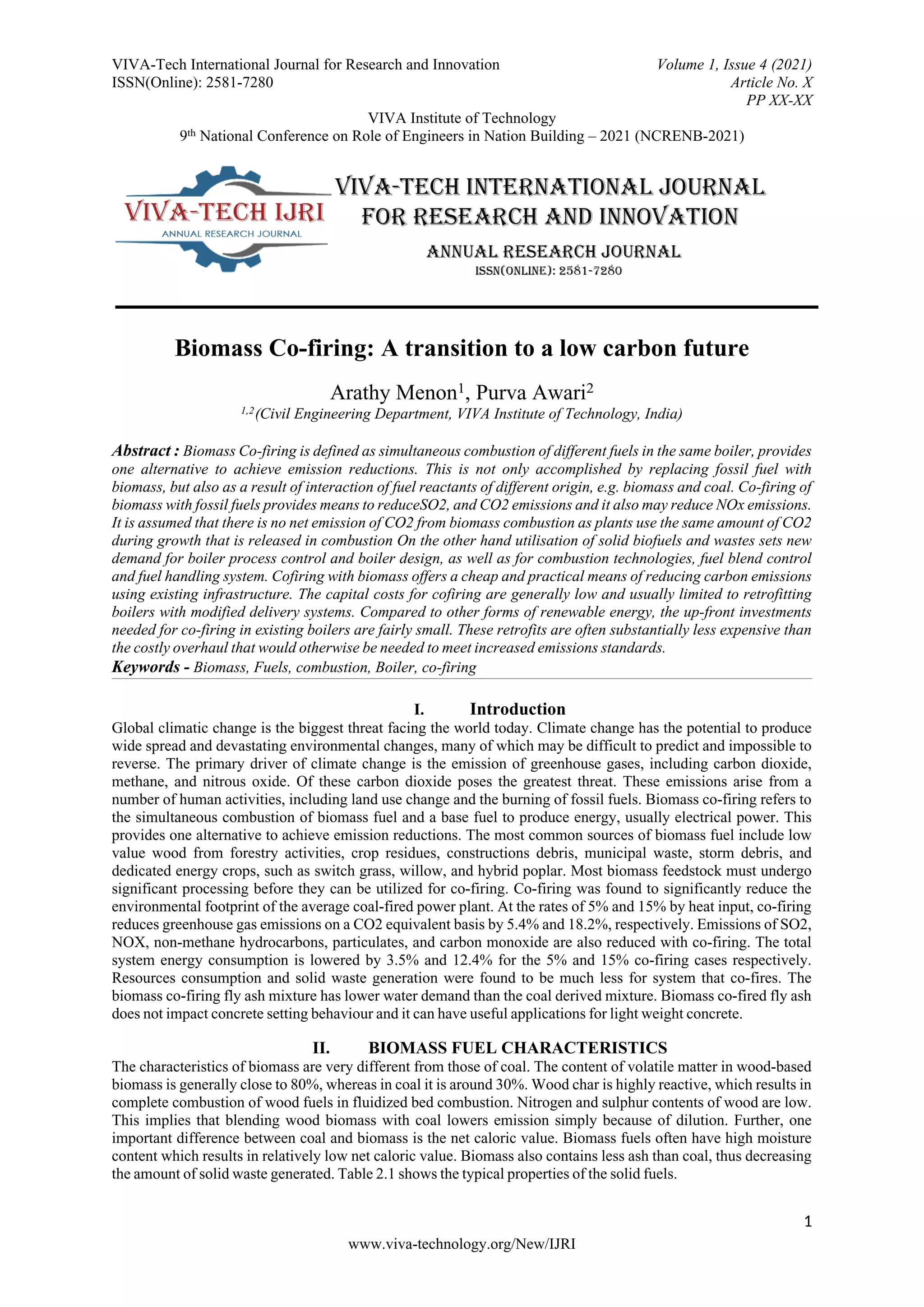 Biomass Co-firing: A transition to a low carbon future | PDF
