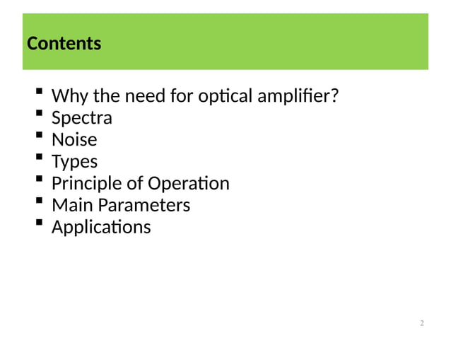 Optical Amplifiers and WDM - Optical Communication | PPT