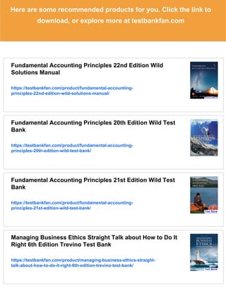 Fundamental Accounting Principles 22nd Edition Wild Test Bank | PDF
