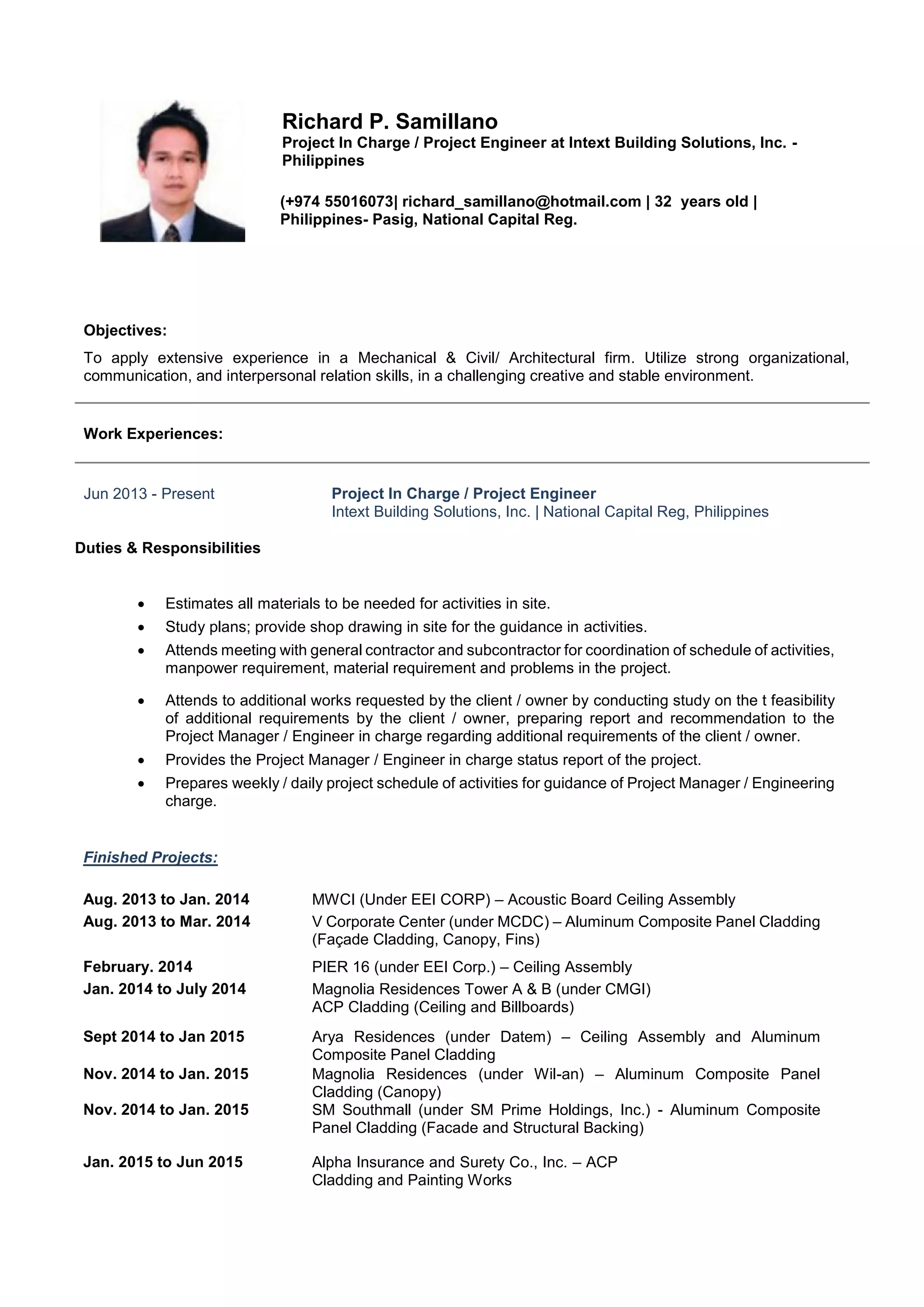 Richard Samillano -CV finale. | PDF