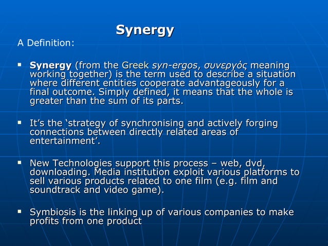 Synergy And Cross Media Convergence | PPT