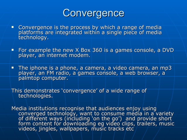 Synergy And Cross Media Convergence | PPT