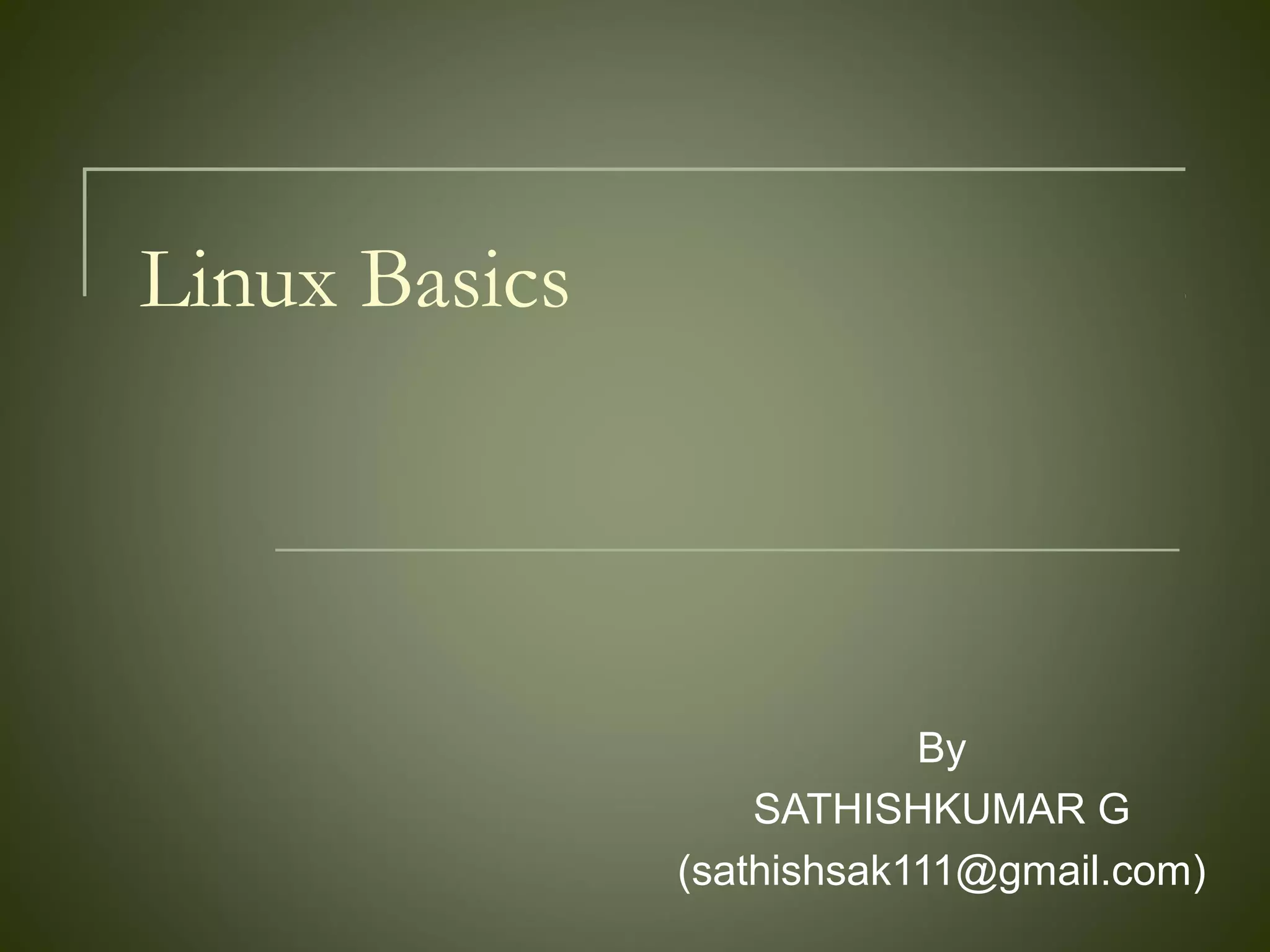 Linux Basics | PPT