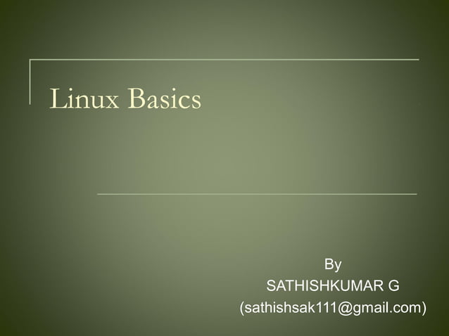 Linux Basics | PPT