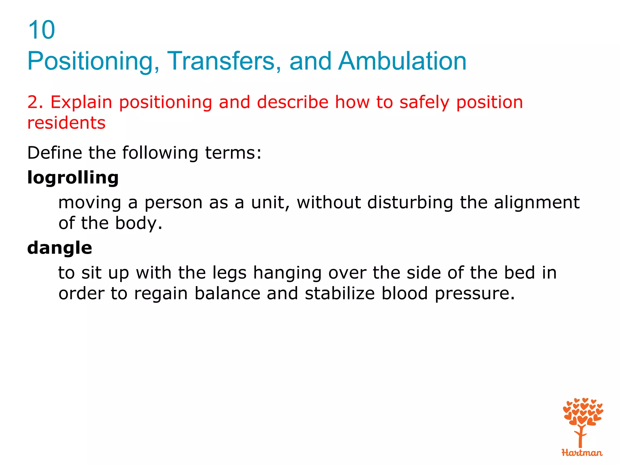 position, transfer and ambulation | PPT