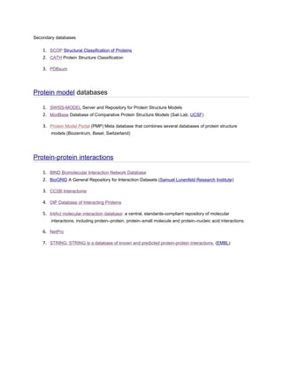 protein databases | DOC