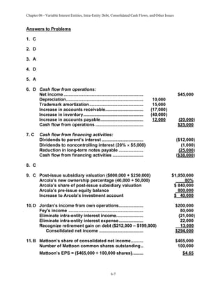 Fundamentals of Advanced Accounting 5th Edition Hoyle Solutions Manual | PDF