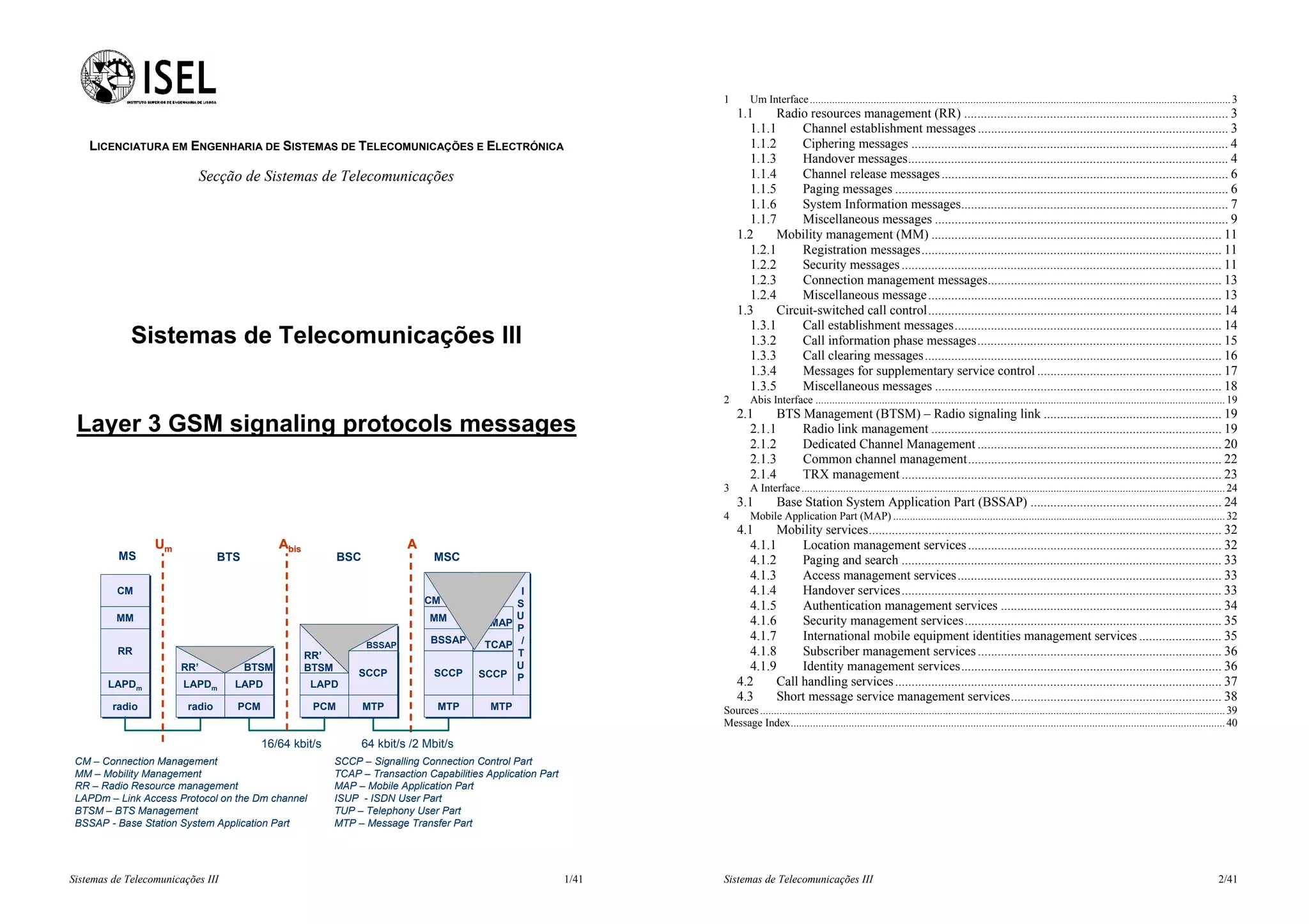 gsm layer 3 messages | PDF